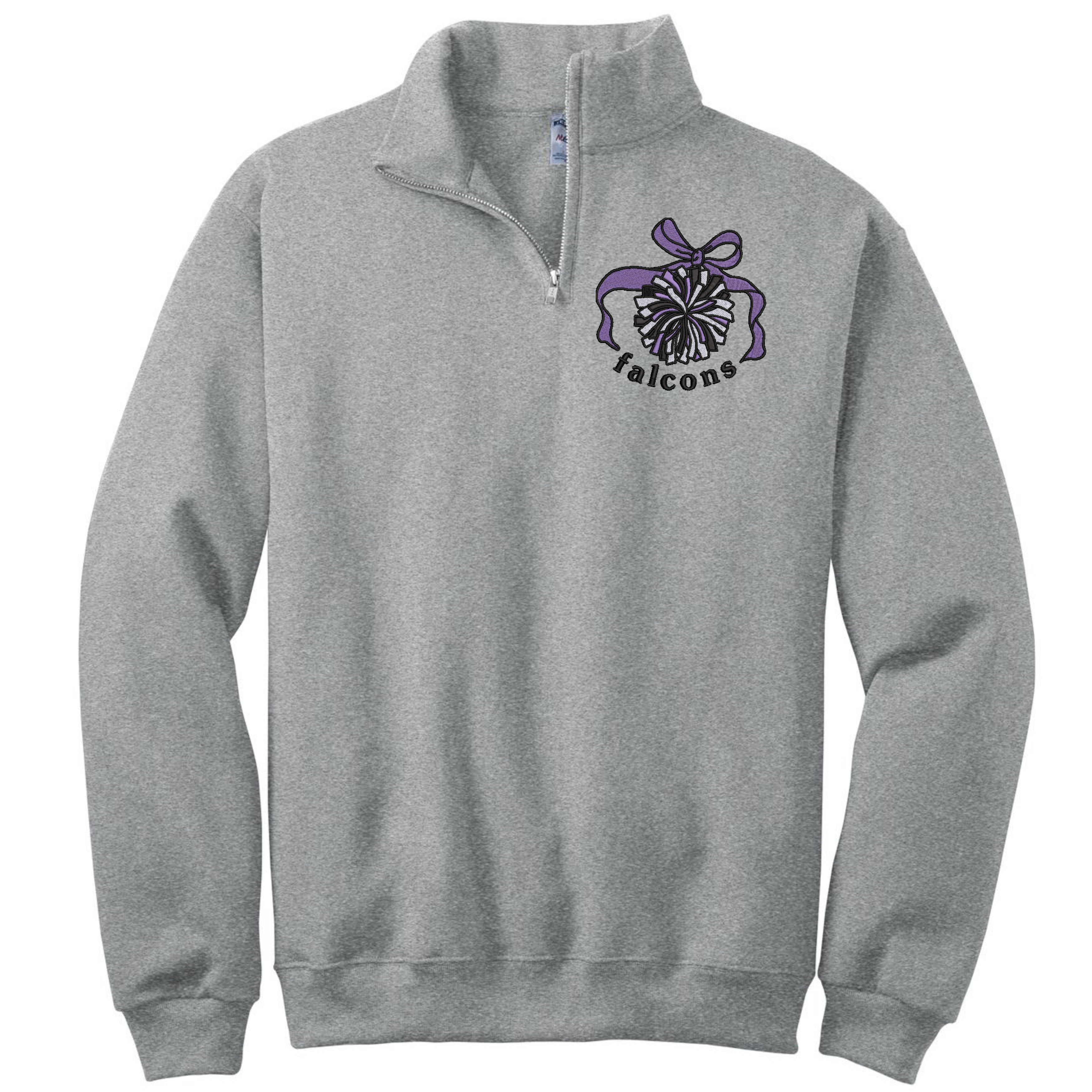 Falcon Cheer Bow Embroidered 1/4 Zip – 740 Thread Co.